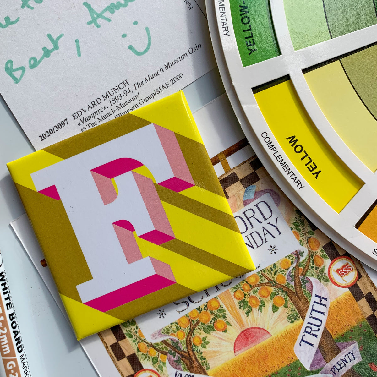 Yellow Letter F Alphabet Magnet – Hannah Bass